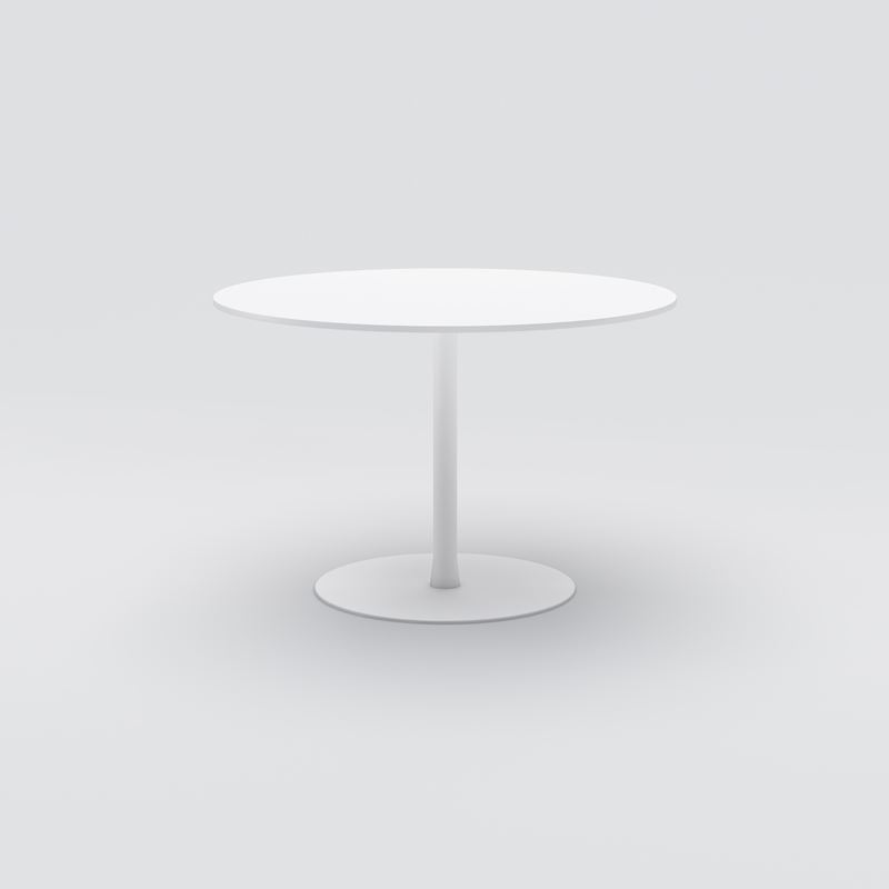 Coffee table Cone, 6-person Ø1150, H730, white HPL, white